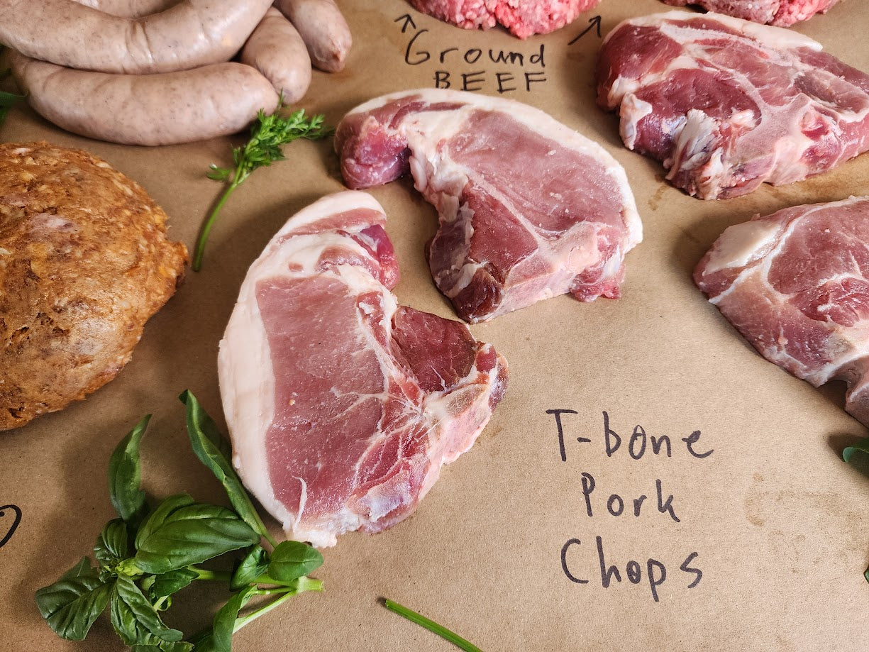 T-Bone Pork Loin Chops - Pasture-Raised Pork – Sparrow Hill Farm